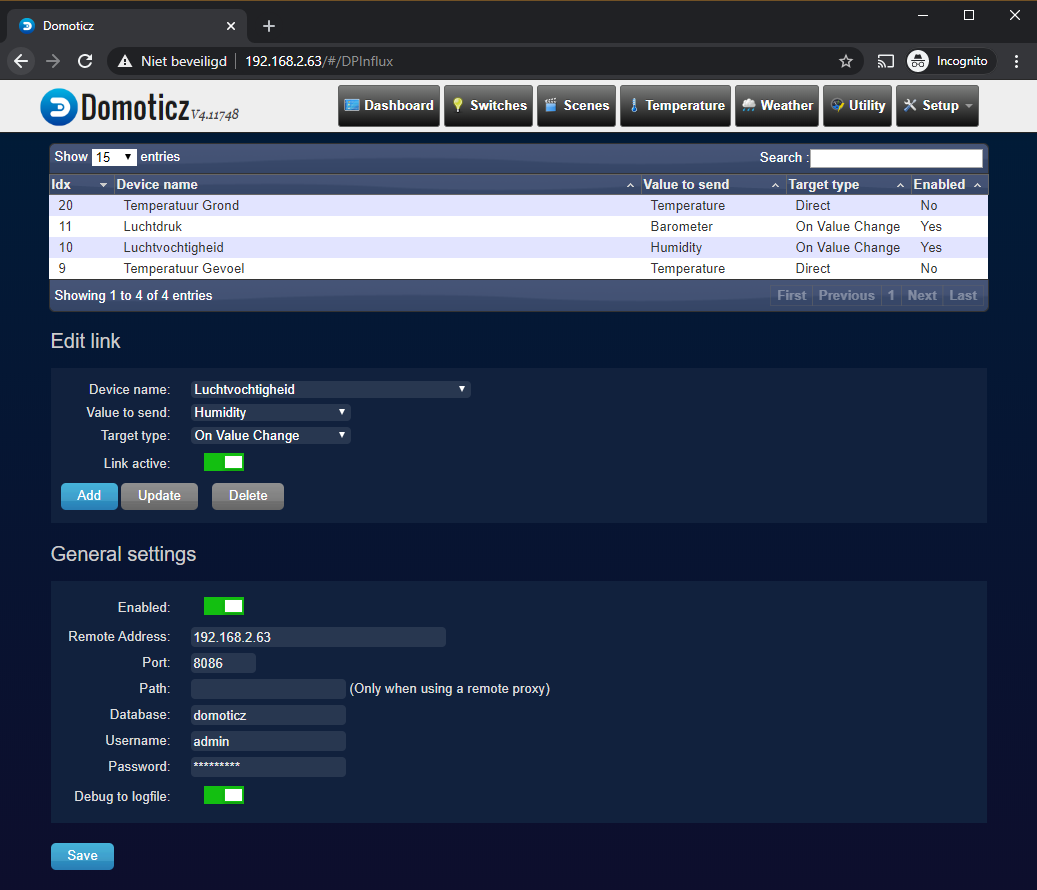 Domoticz-data weergeven in Grafana-grafieken - Ehoco.nl